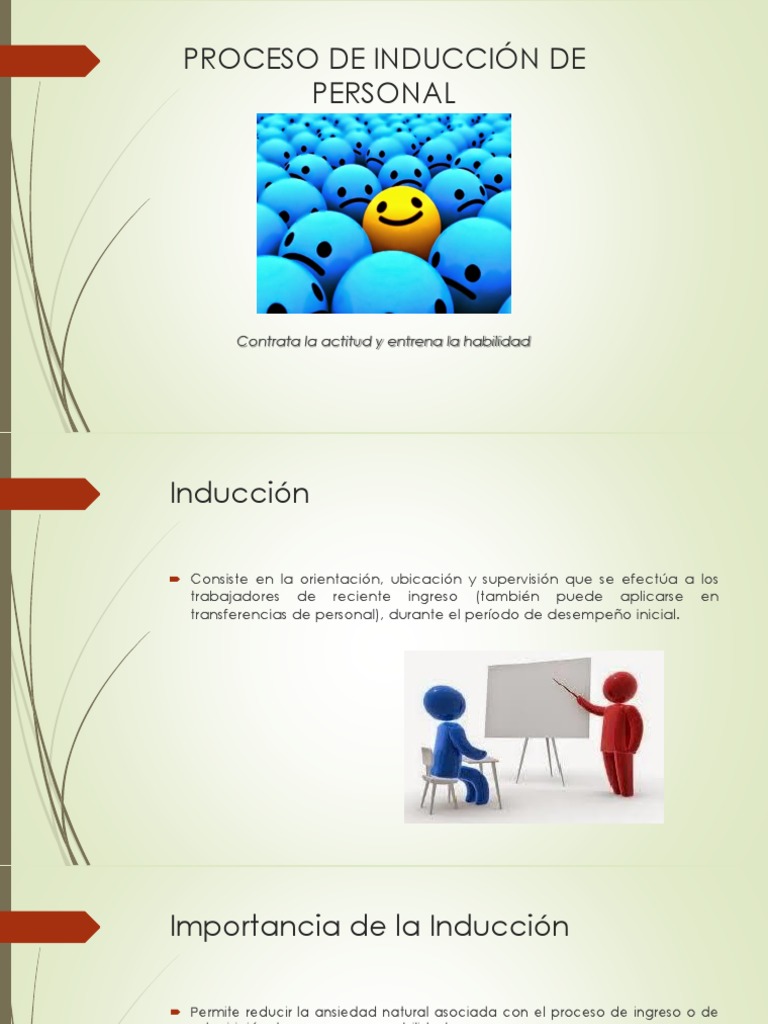 Proceso de Inducción | PDF | Gestión de recursos humanos | Conceptos ...
