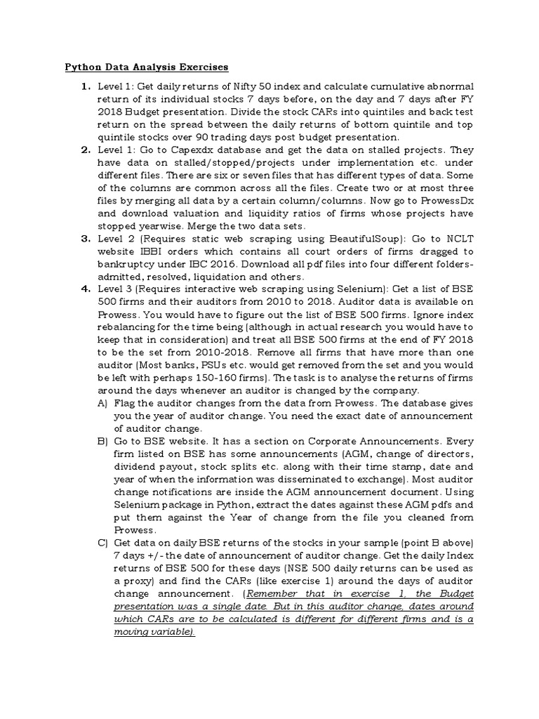 Python Data Analysis Exercises | PDF | Data | Computer Data