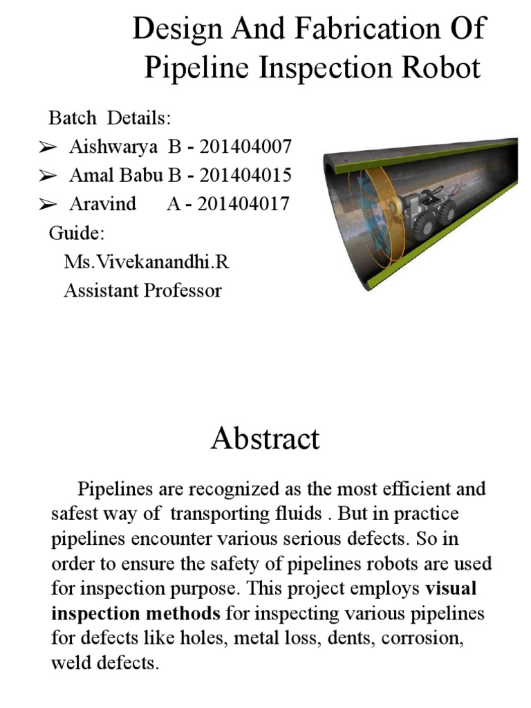 Pipeline Inspection Robot | PDF