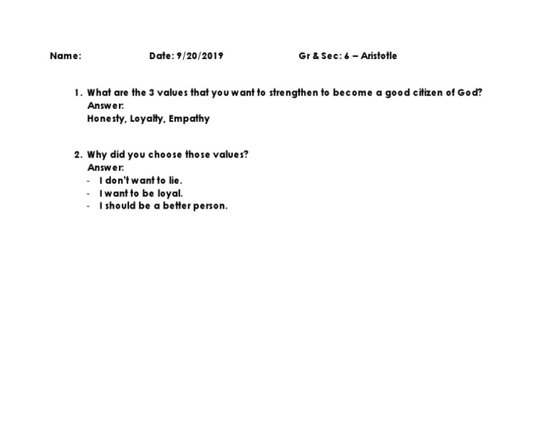 Strengthening Values for Good Citizenship | PDF