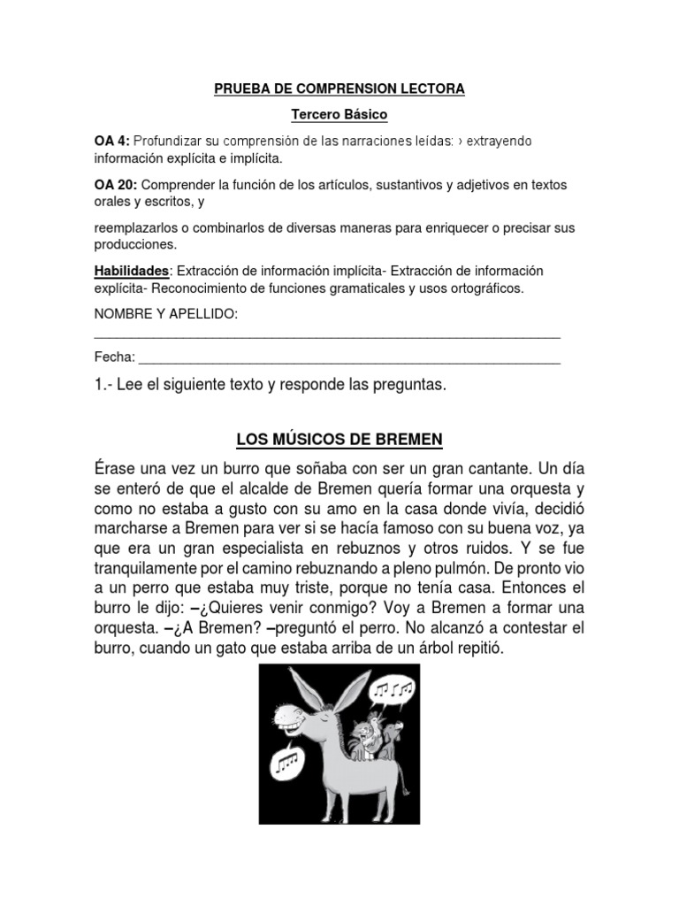 Comprensión Lectora | PDF | Sustantivo