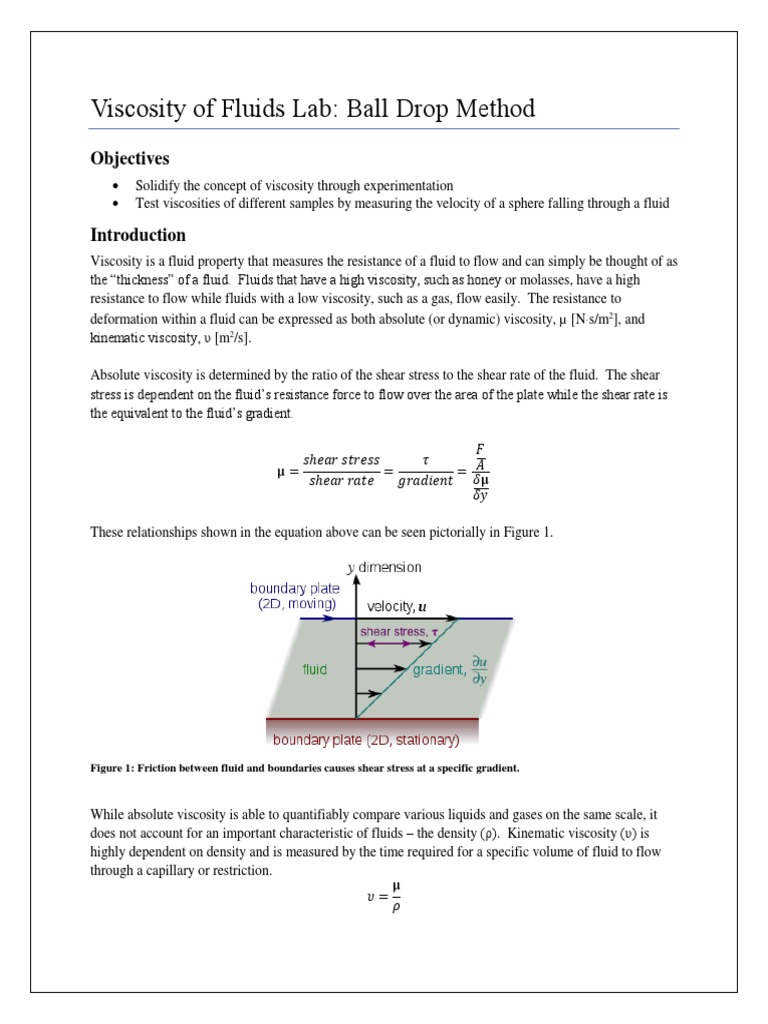 Viscosity Measurement: Ball Drop Method | PDF | Fluid Dynamics | Drag ...