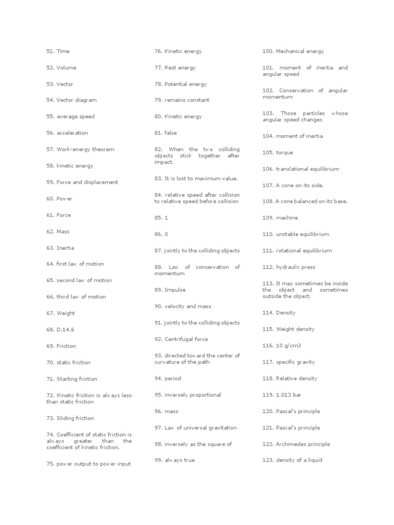 Physics Answer Key | PDF | Torque | Atomic