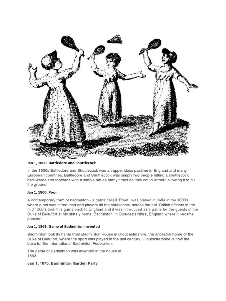 History of Badminton from 1600s Battledore to Modern Olympic Sport ...