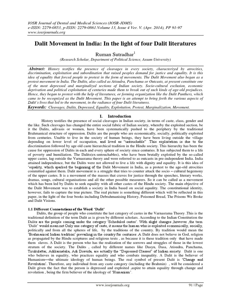 Dalit Movement in India PDF | PDF | Dalit | Caste