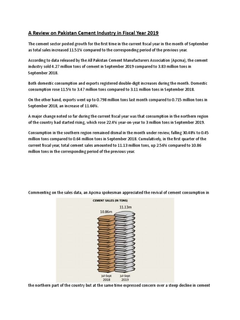 A Review On Pakistan Cement Industry in Fiscal Year 2019 | PDF ...