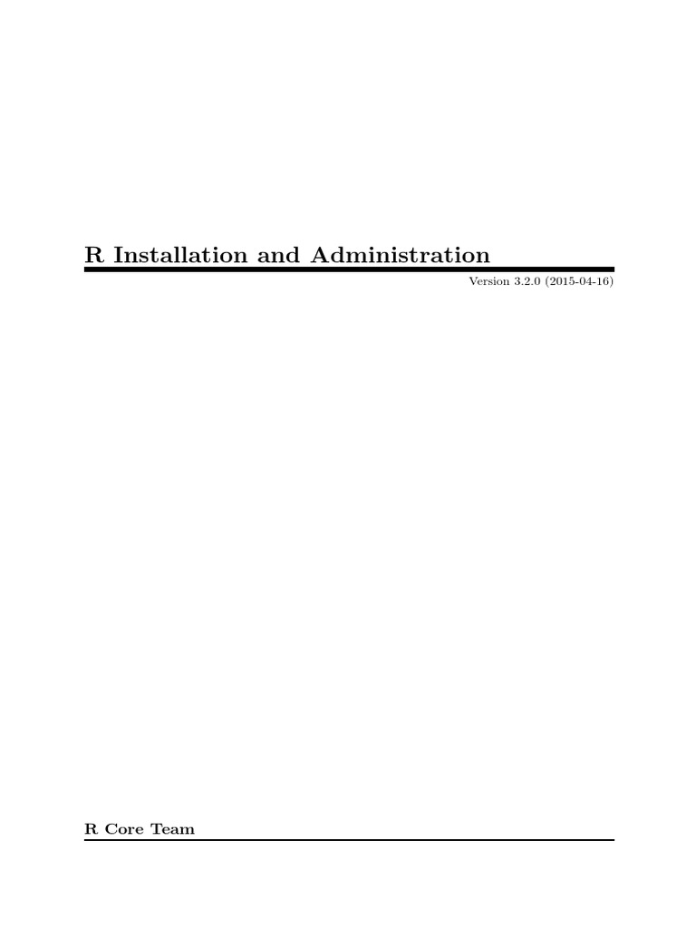 R Installation and Administration | PDF | R (Programming Language) | Library (Computing)