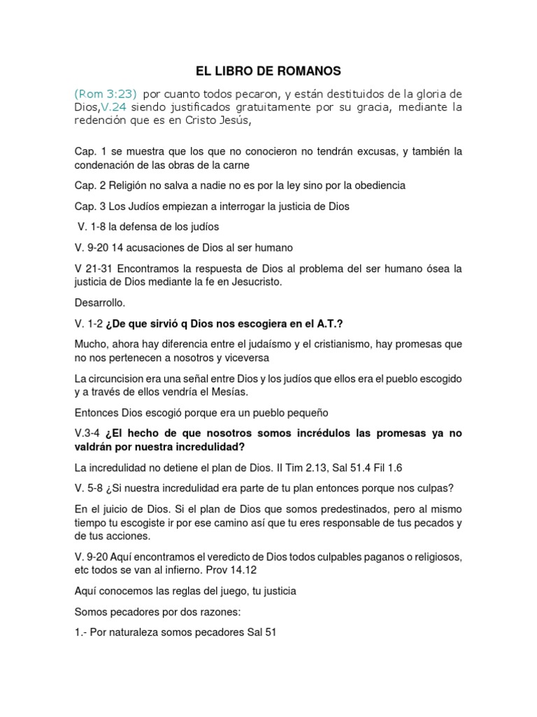 El Libro de Romanos | PDF | Justificación (teología) | Salvación