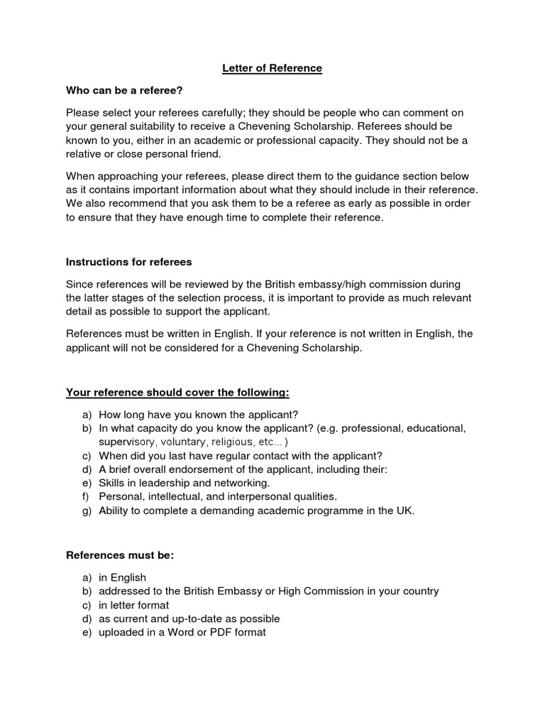 Letter of Reference Who Can Be A Referee? | PDF | Faq | Business