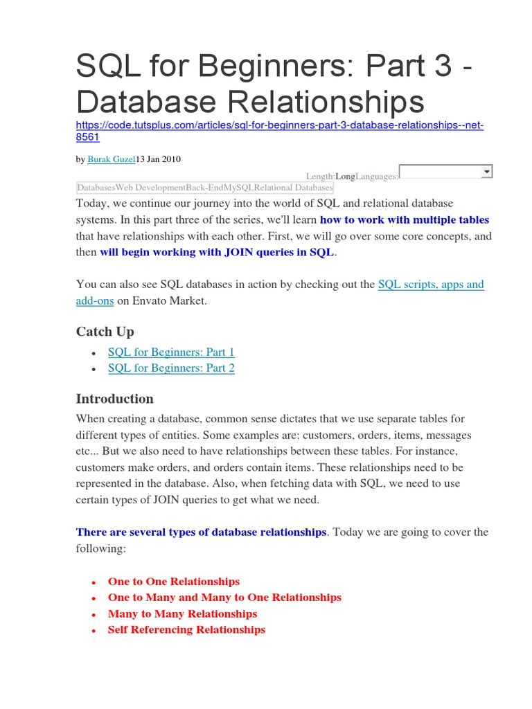 Anexa 3 SQL For Beginners ENGL Part 3 | PDF | Information Technology ...