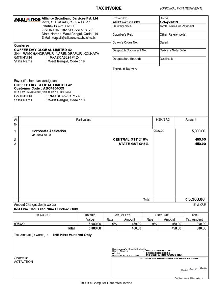 bill isp | Invoice | Taxation | Free 30-day Trial | Scribd
