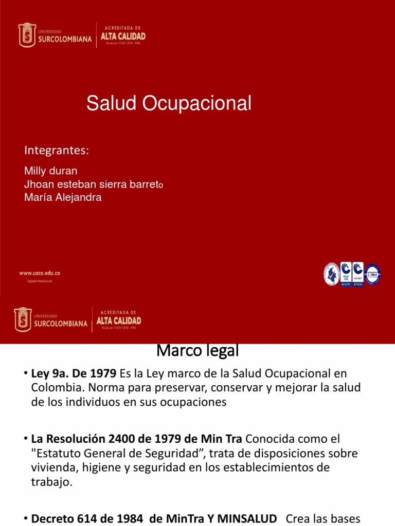 Presentación Sobre Salud Ocupacional | PDF | Seguridad y salud ...