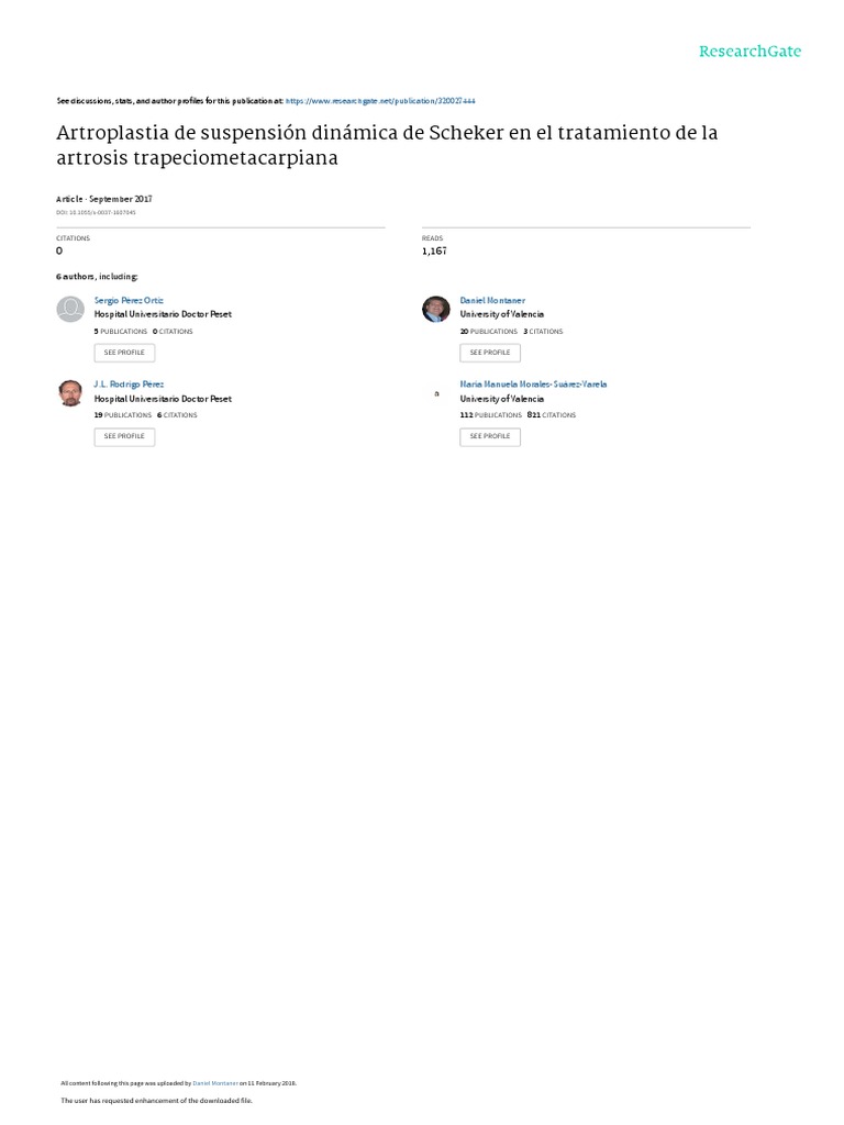 Artroplastia de Suspension Dinamica de Scheker en | PDF | Medicina ...