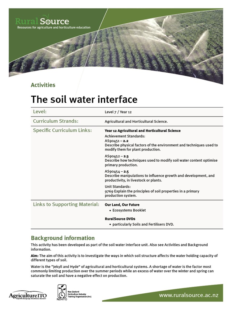 Soil Water Interface Rural Source | PDF | Drainage | Soil
