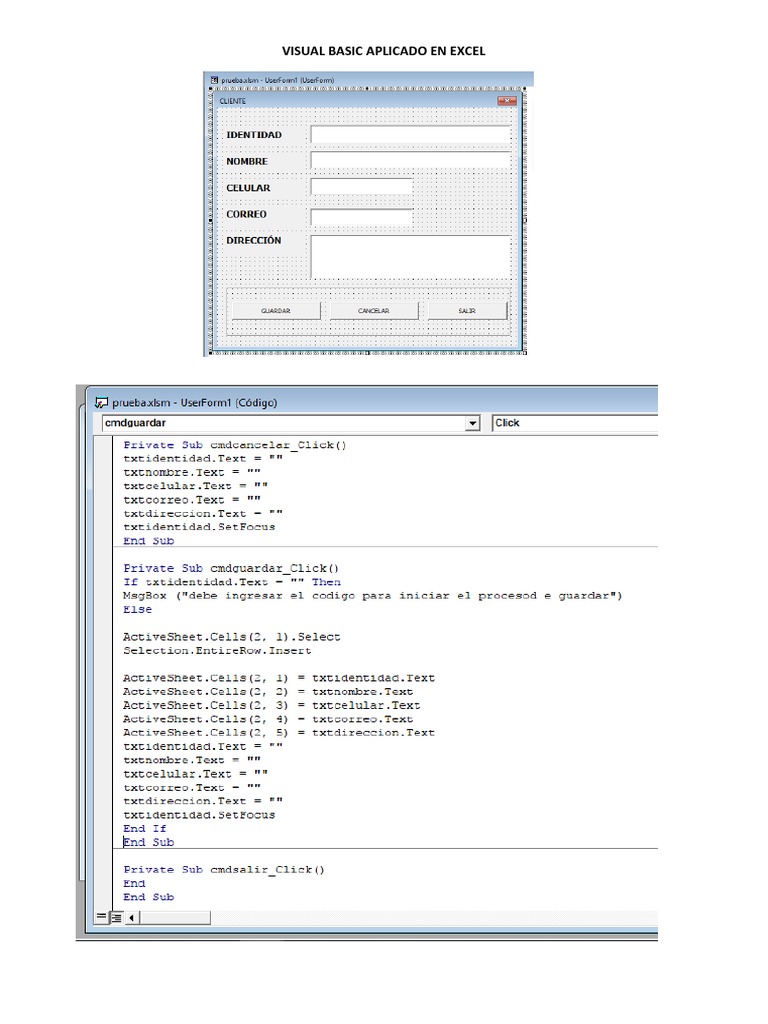 Practicas en Visual Basic | PDF | Microsoft Excel | Contraseña
