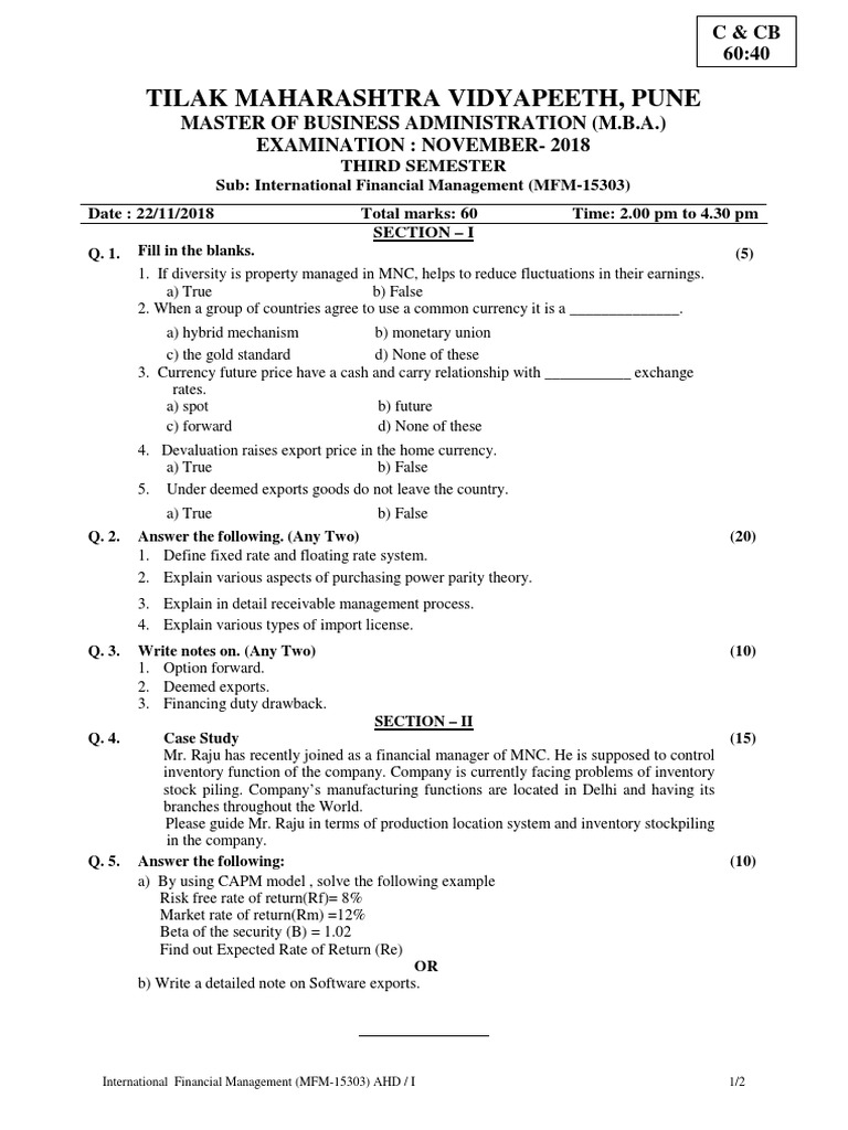 Tilak Maharashtra Vidyapeeth, Pune | PDF | Inventory | Option (Finance)