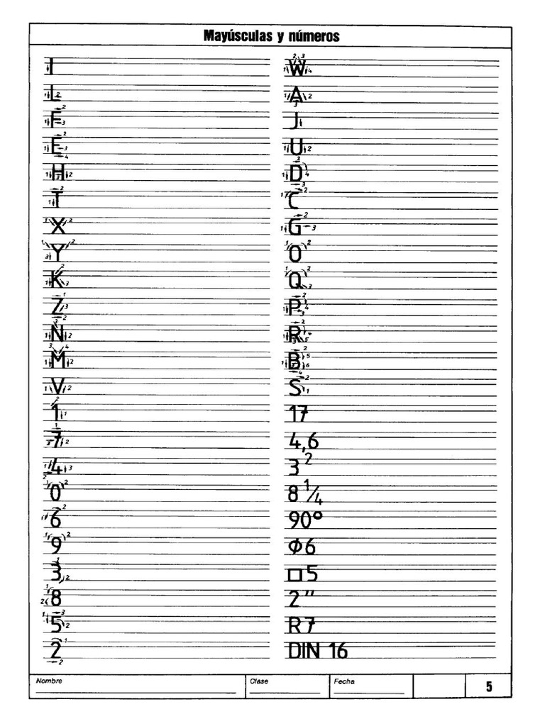 DIBUJO TECNICO Letras Mayusculas y Minusculas | PDF