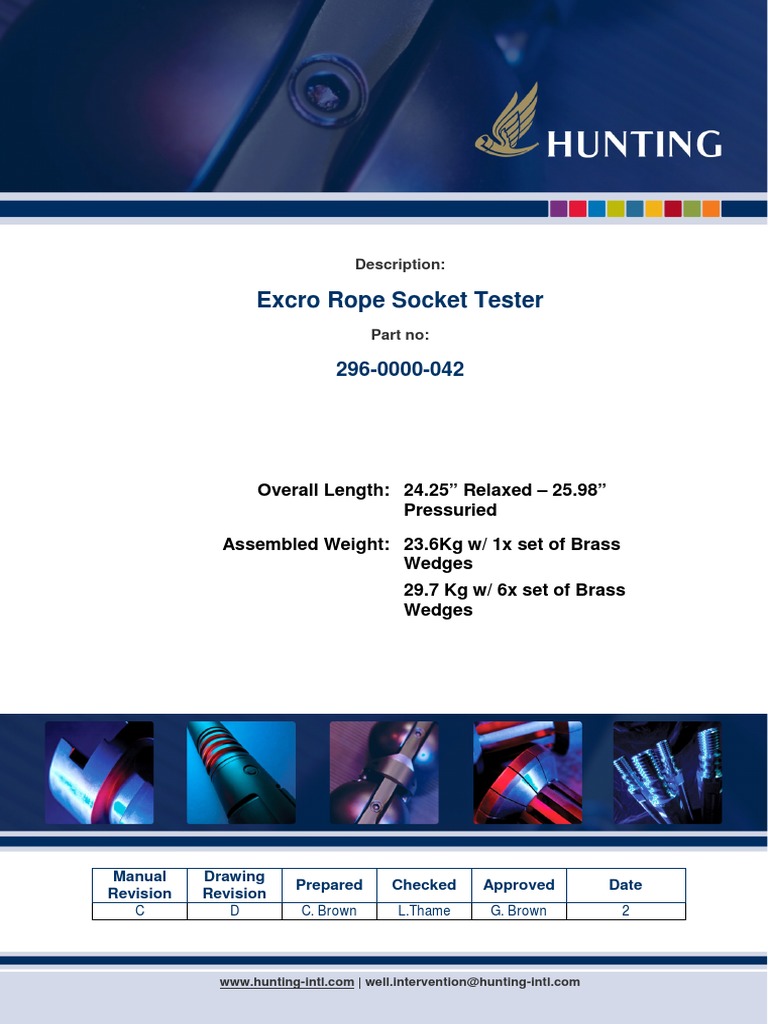 Excro Rope Socket Tester | PDF | Screw | Personal Protective Equipment