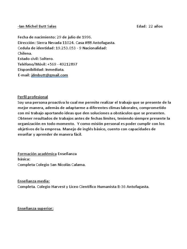 CV Ian | PDF | Crecimiento personal y profesional