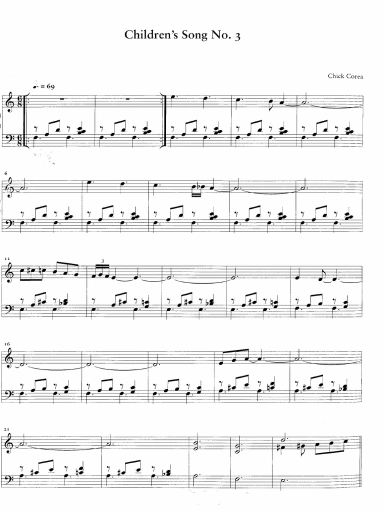 Chick Corea Children Song 3 | PDF