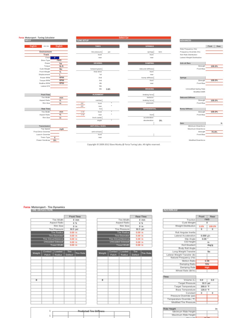 FM Tuning Calculator 2 | PDF | Tire | Throttle