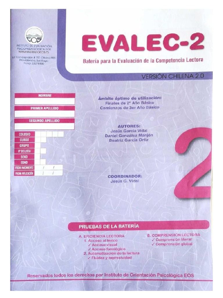 Cuadernillo Evalec 2 | PDF
