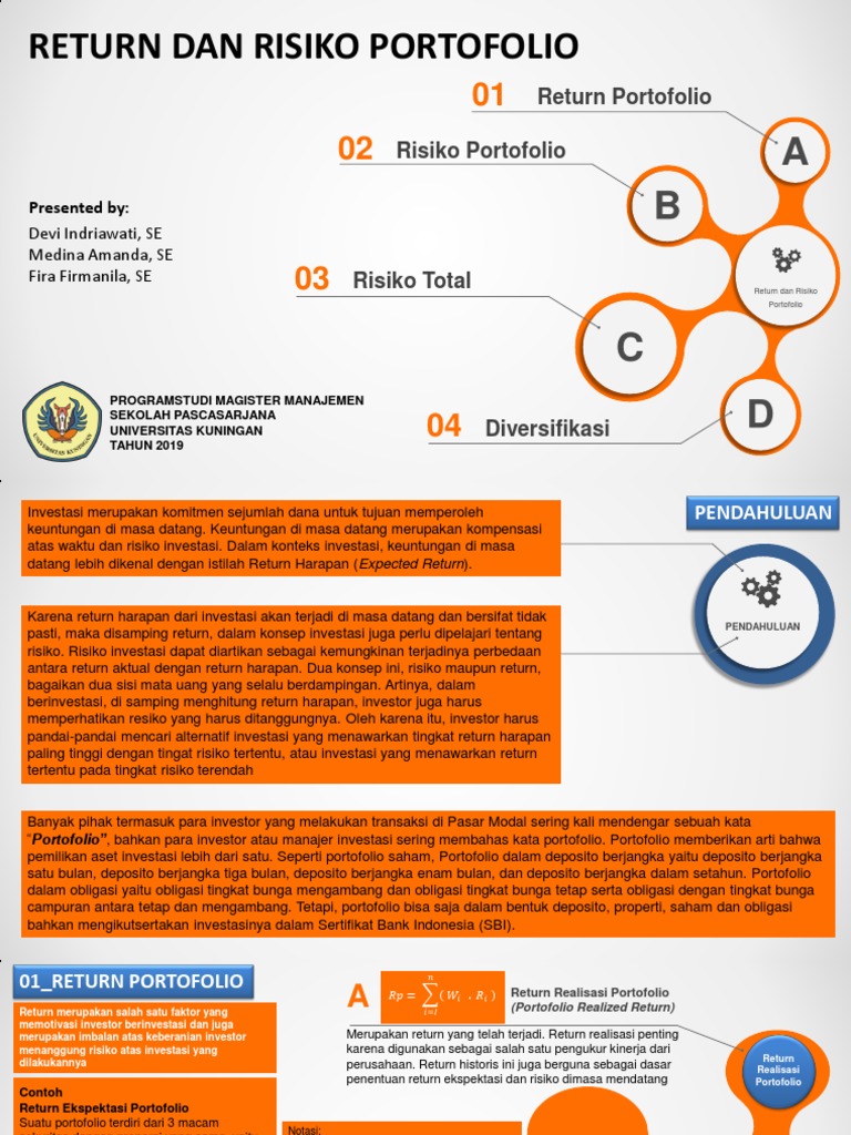 Presentasi Return Dan Risiko Portofolio | PDF