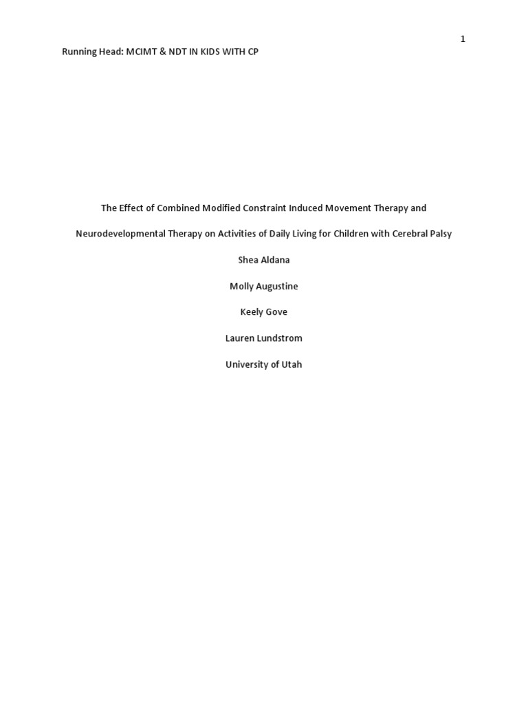 Mcimt NDT Kids at 1 | PDF | Cerebral Palsy | Clinical Medicine