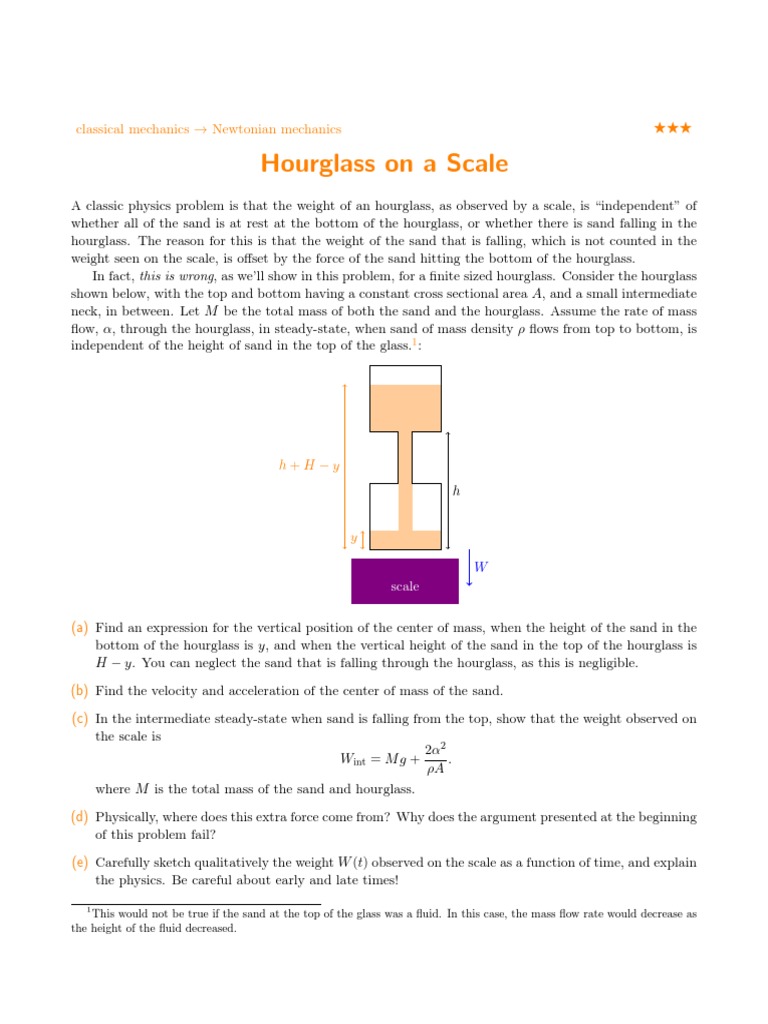 Hourglass On A Scale | PDF | Mass | Weight