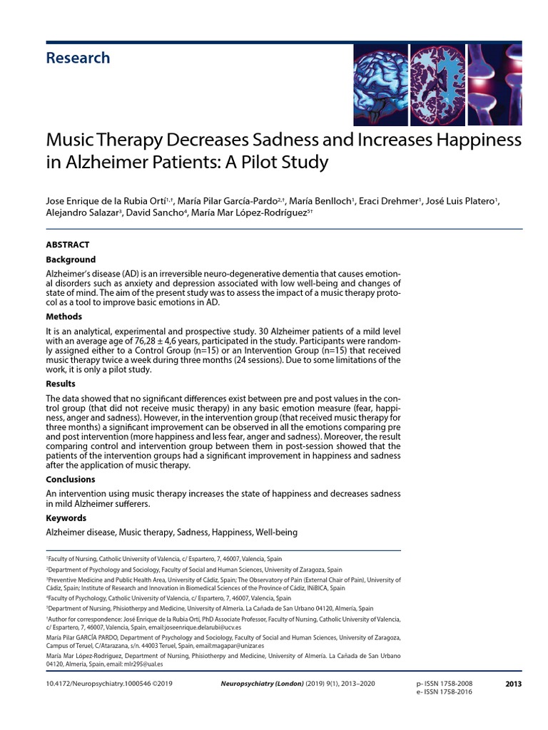 Music Therapy | PDF | Major Depressive Disorder | Emotions