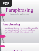 Paraphrasing Skills For RRL Writing - How To Paraphrase Effective | PDF ...