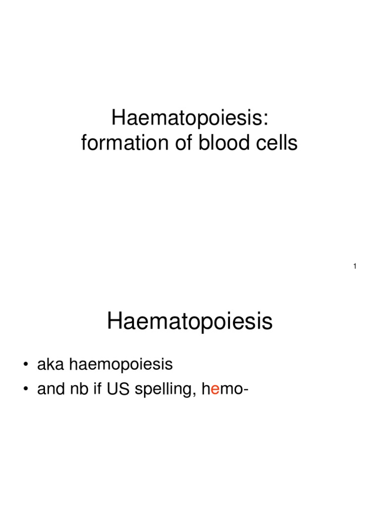 Haematopoiesis: Formation of Blood Cells | PDF | Haematopoiesis ...