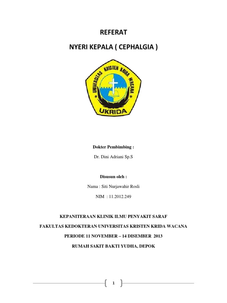 Referat Cephalgia | PDF