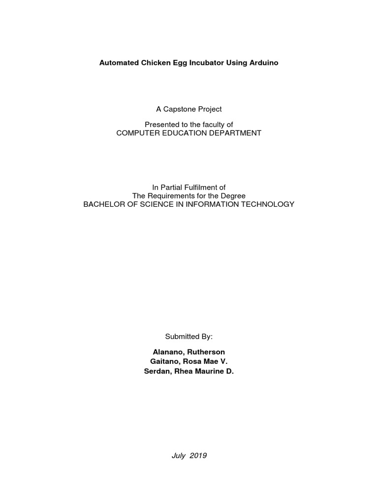 Automated Chicken Egg Incubator Using Arduino | PDF | Chicken | Egg