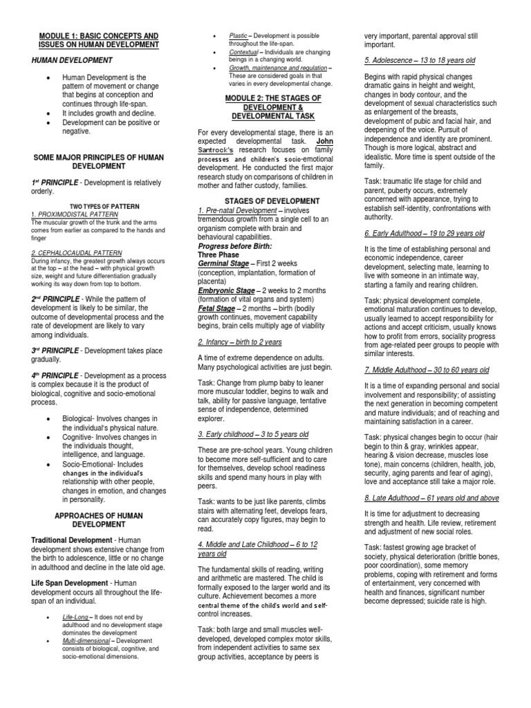 Module 1 To Module 7 | PDF | Developmental Psychology | Id