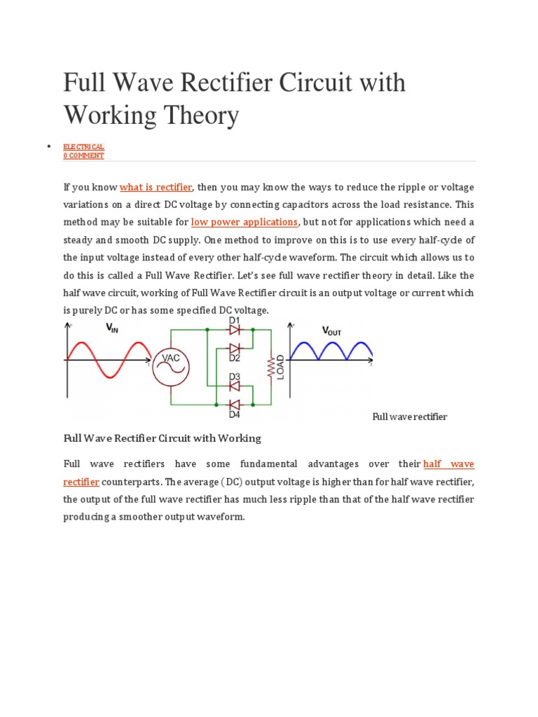 Full Wave Content | PDF | Rectifier | Direct Current
