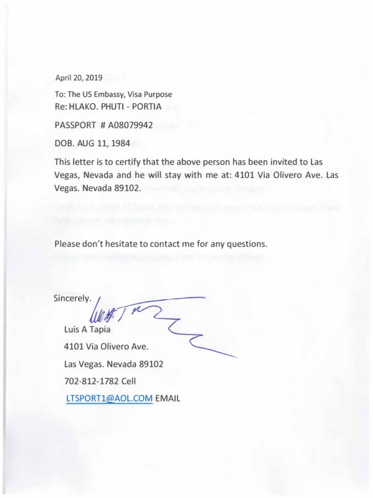 Invitation Lette 2019 | PDF | Government And Personhood | Immigration Law