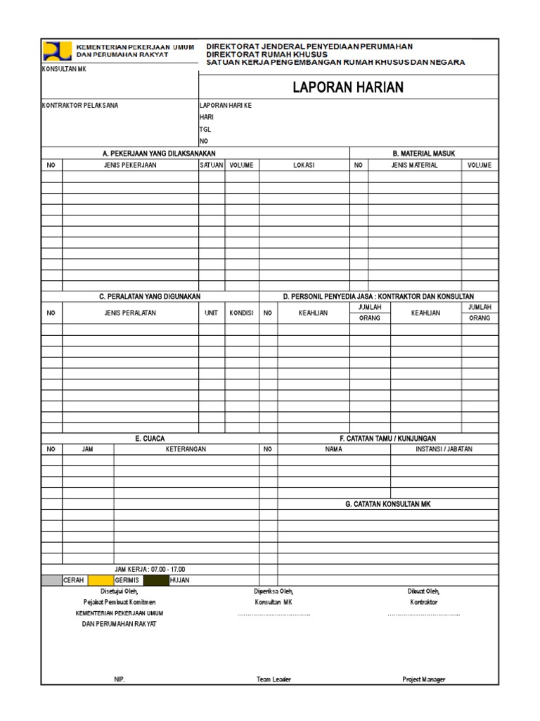 Format Laporan Harian | PDF