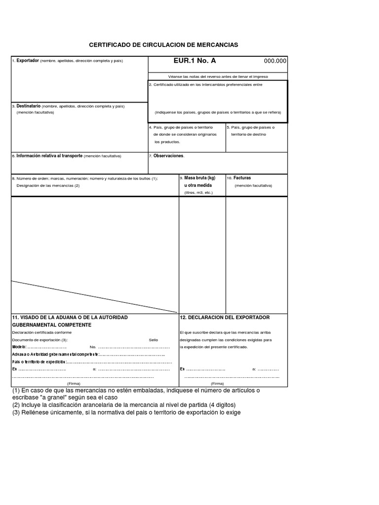 Certificado de Origen TLC-UE (EUR1) | Business Certificado de Origen TLC-UE (EUR1) | Business