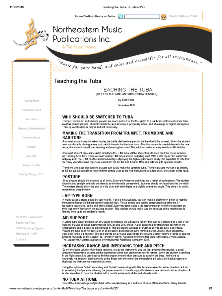 Teaching The Tuba | PDF | Tuba | Clef