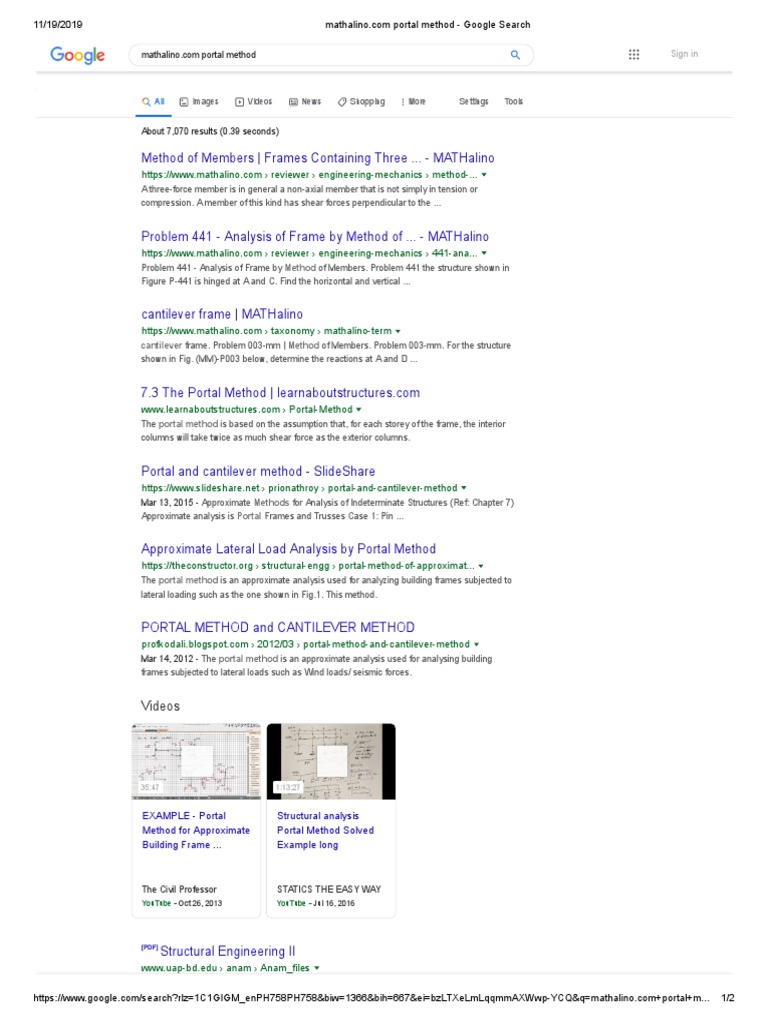 Portal Method Analysis Resources | PDF | Truss | Civil Engineering