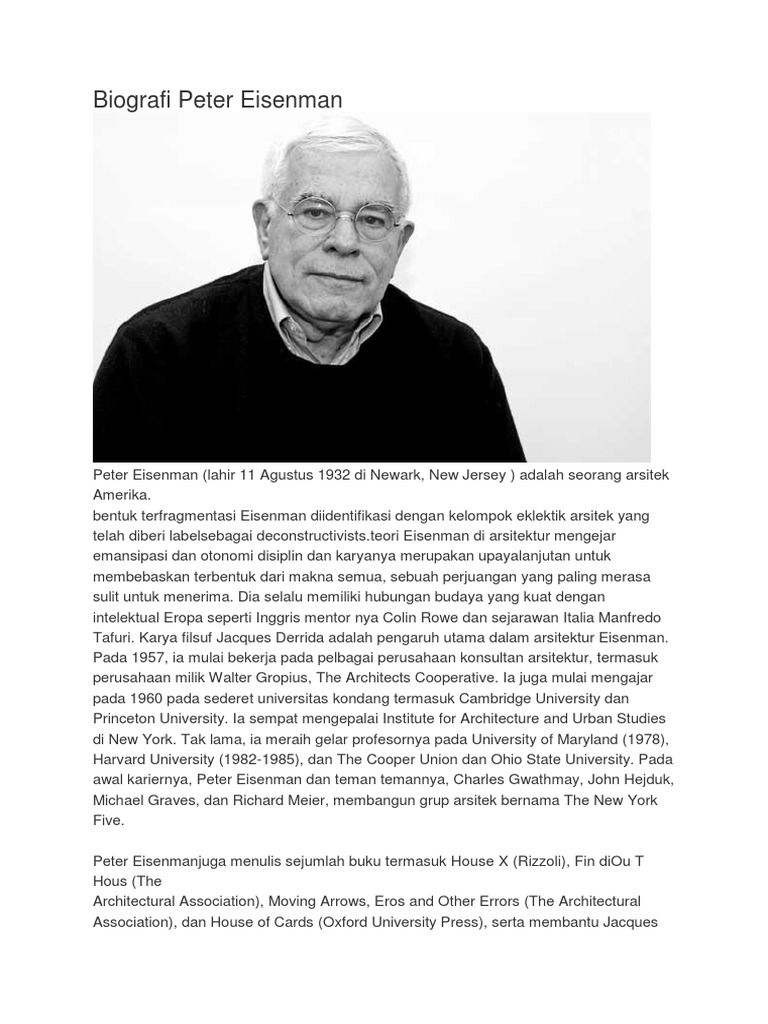 Karya Peter Eisenman | PDF