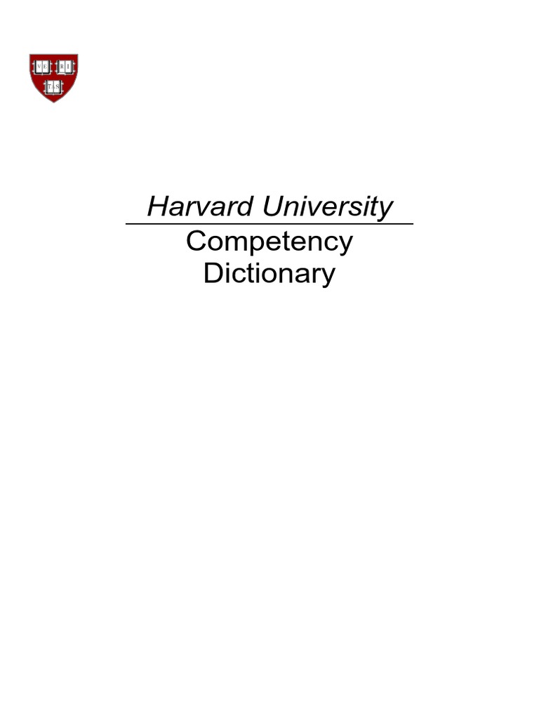 Harvard Competency Dictionary: Building a Successful Team | PDF | Competence (Human Resources ...