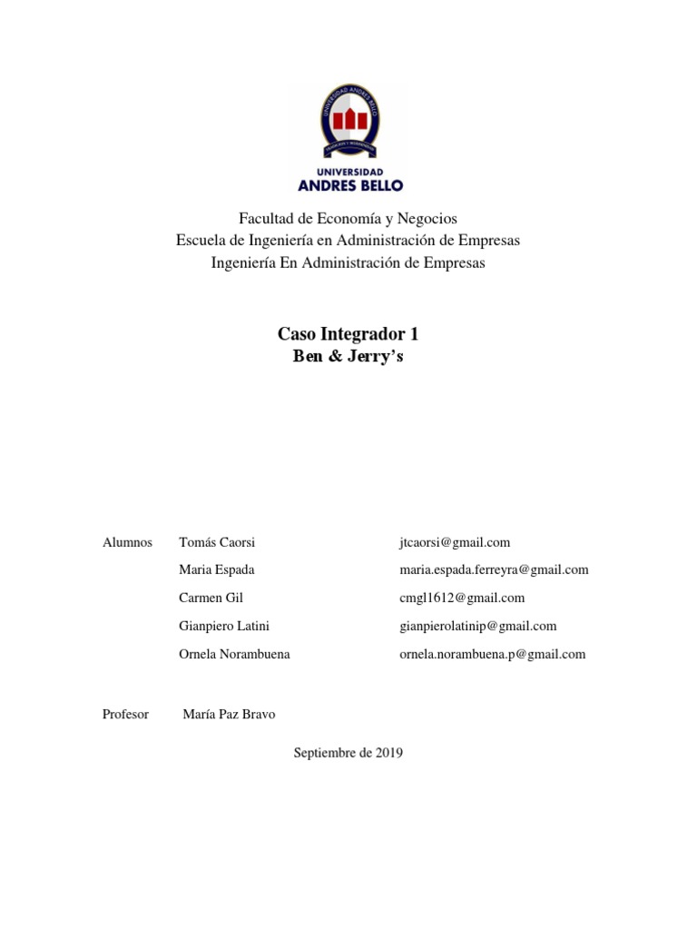 Caso 1 Ben and Jerry | PDF | Chocolate | Crema