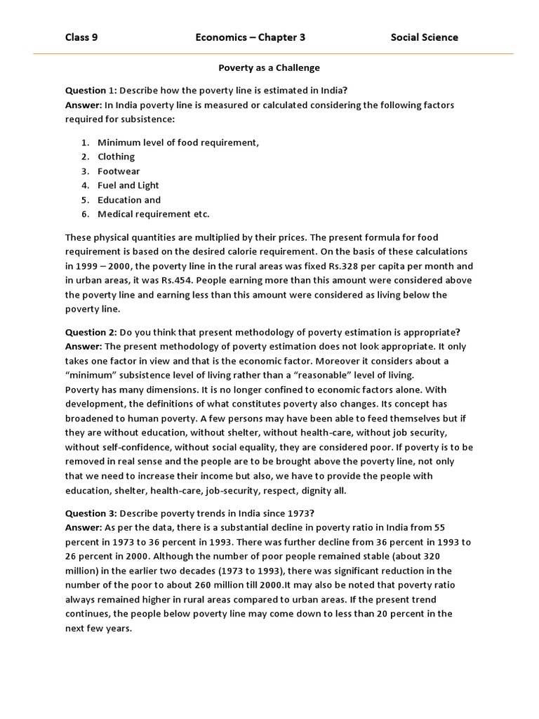 Chapter 3 - Poverty As Challenge | PDF | Poverty Threshold | Poverty