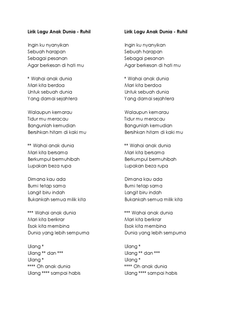 Lirik Lagu Merdeka | PDF