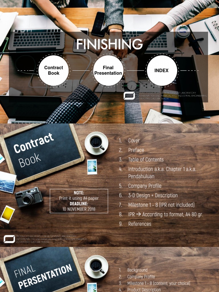 Finishing: Contract Book Final Presentation Index | PDF