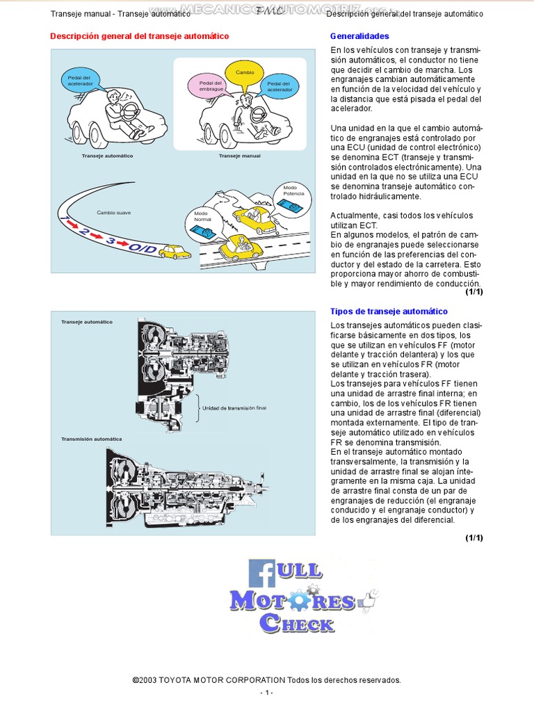 Manual Descripcion General Transeje Automatico Descripcion Tipos Ect ...