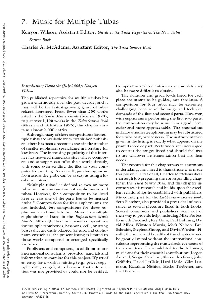 Music For Multiple Tubas-Wilson and Mcadams | PDF | Tuba | Suite (Music)