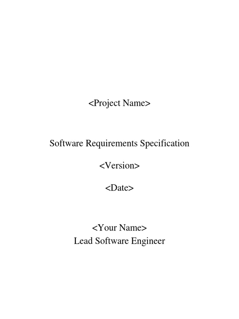 Srs Template | PDF | Specification (Technical Standard) | Use Case